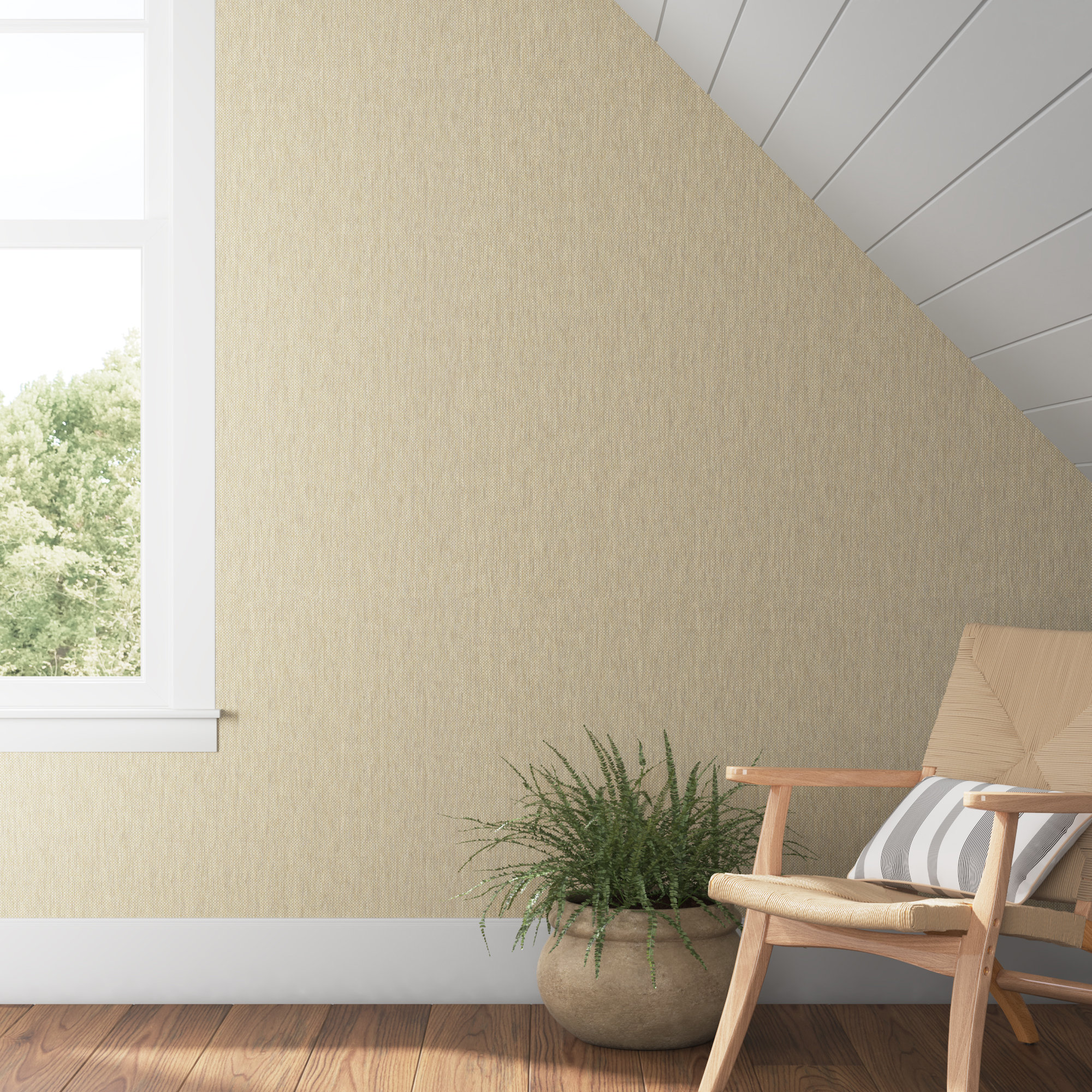 Beachcrest Home Grass Cloth Abstract Wallpaper | Wayfair