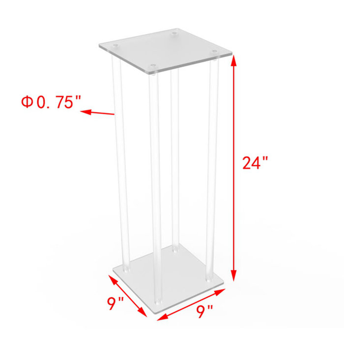 Latitude Run® Kammeron Tall Clear Acrylic Riser Transparent Plexiglass ...