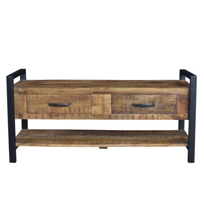 Union Rustic Hanks Wood Storage Bench | Wayfair