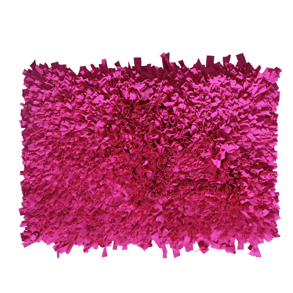 Ebern Designs Rosebank Handmade Hand-Knotted Hot Pink Rug & Reviews ...