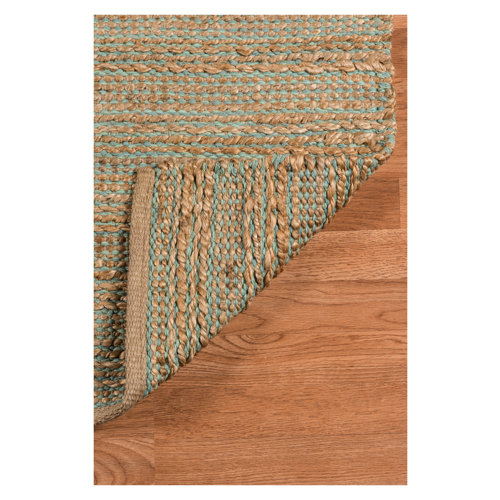 Bay Isle Home Arine Handmade Flatweave Aqua/Tan Rug & Reviews | Wayfair
