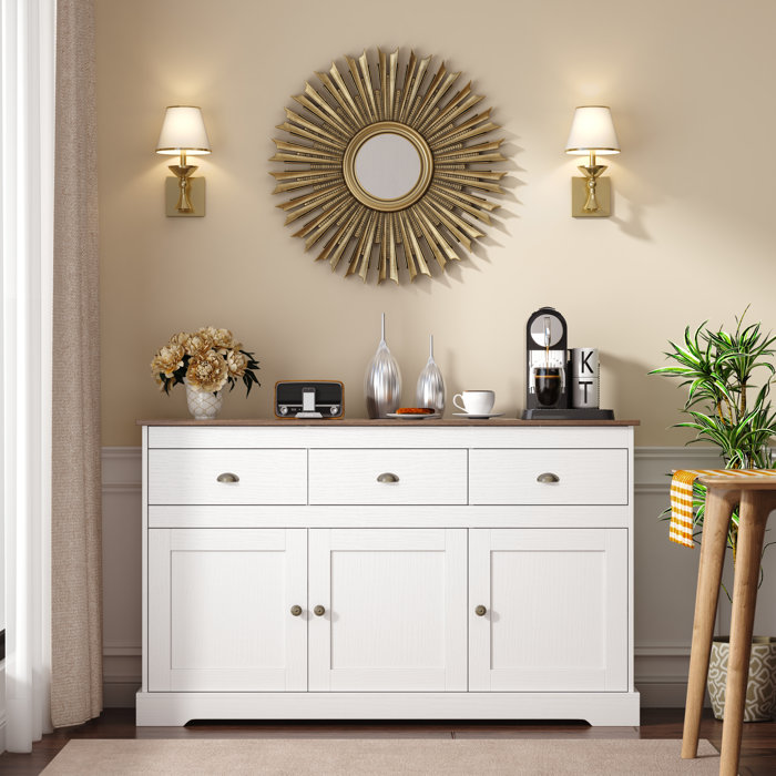 Ebern Designs Jenna 53.5" Wide 3 Drawer Sideboard & Reviews - Wayfair ...