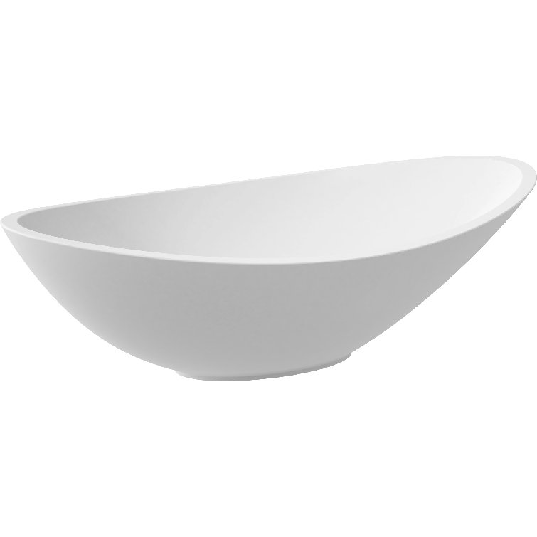 Calma Vivaldi 16.5'' White Polymarble Rectangular Trough Bathroom Sink ...