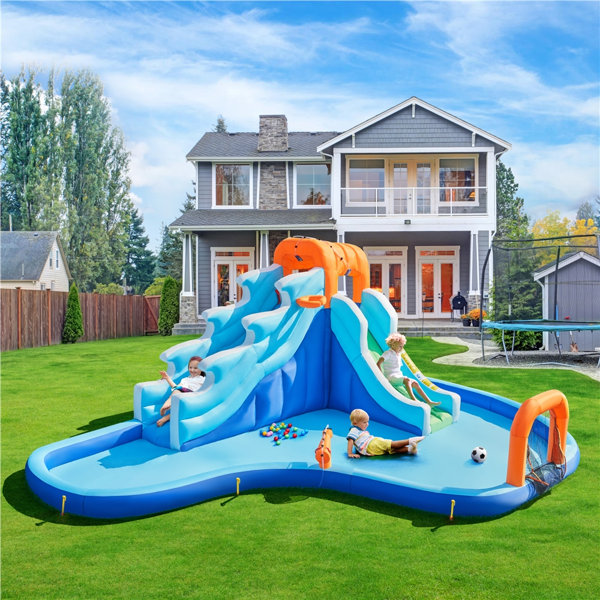 Yaheetech 20' x 15' Inflatable Water Slide with Air Blower & Reviews ...