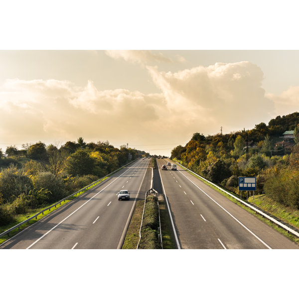 Ebern Designs Highway Traffic - Wrapped Canvas Photograph | Wayfair