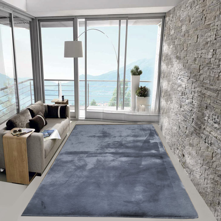 Fairmont Park Natural Faux Rabbit Fur Rug Ultra Soft Wool Shaggy Thick ...