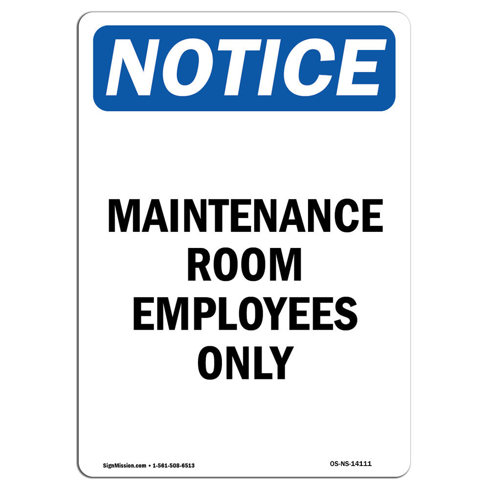 SignMission Maintenance Room Employees Only Sign | Wayfair