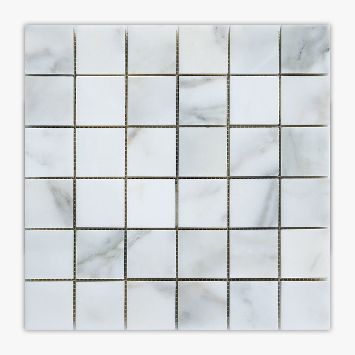 Direct Stone Source Calacatta 12" x 12" Marble Grid Mosaic Wall & Floor ...
