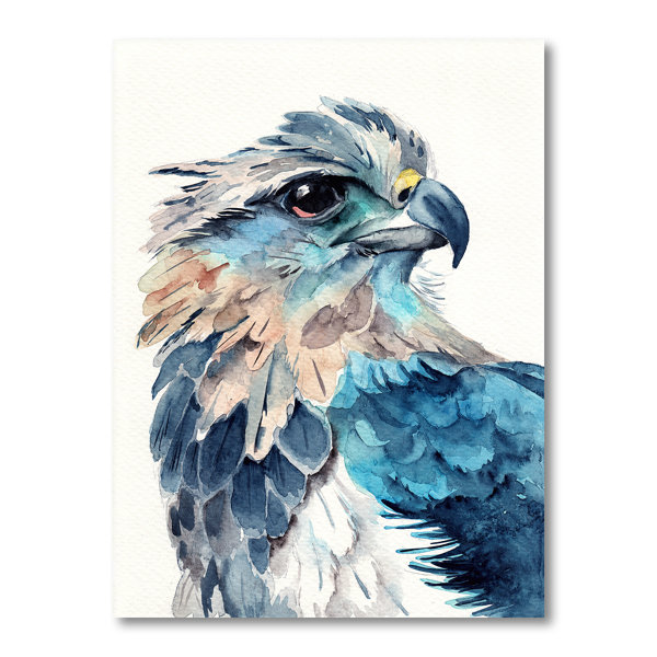 East Urban Home Portrait Of A Blue Eagle - Painting on Canvas | Wayfair