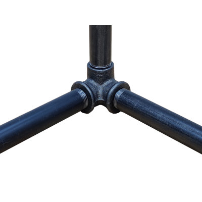 FixtureDisplays 1/2" Black Pipe 3 Way Connector With 4 Mounting Holes ...