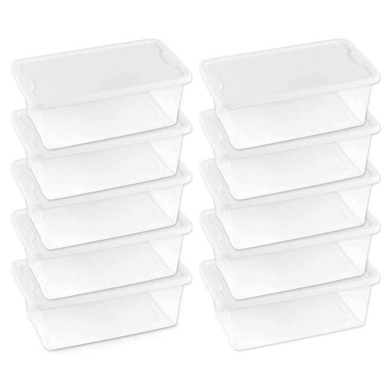 Homz 6 Qt Multipurpose Plastic Storage Containers with Latching Lid ...