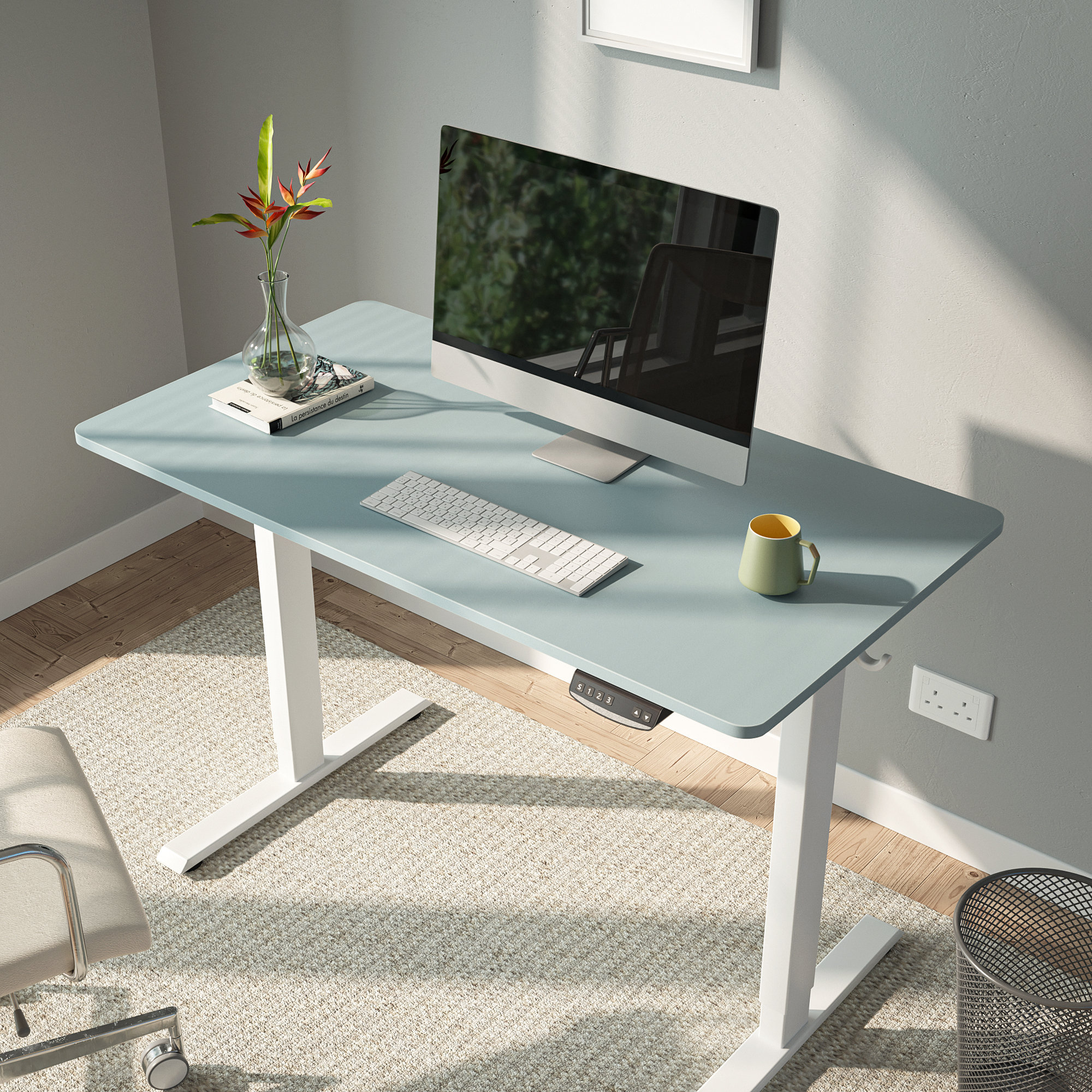 Inbox Zero Ein Height Adjustable Standing Gaming Desk | Wayfair
