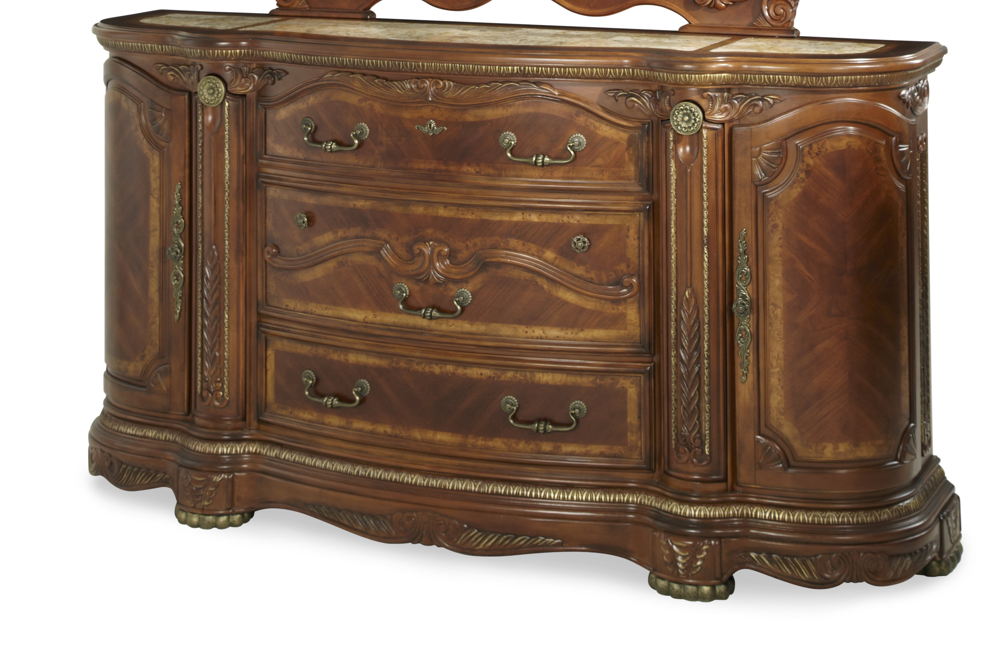 Michael Amini Cortina Honey Walnut 3 - Drawer Dresser & Reviews | Wayfair