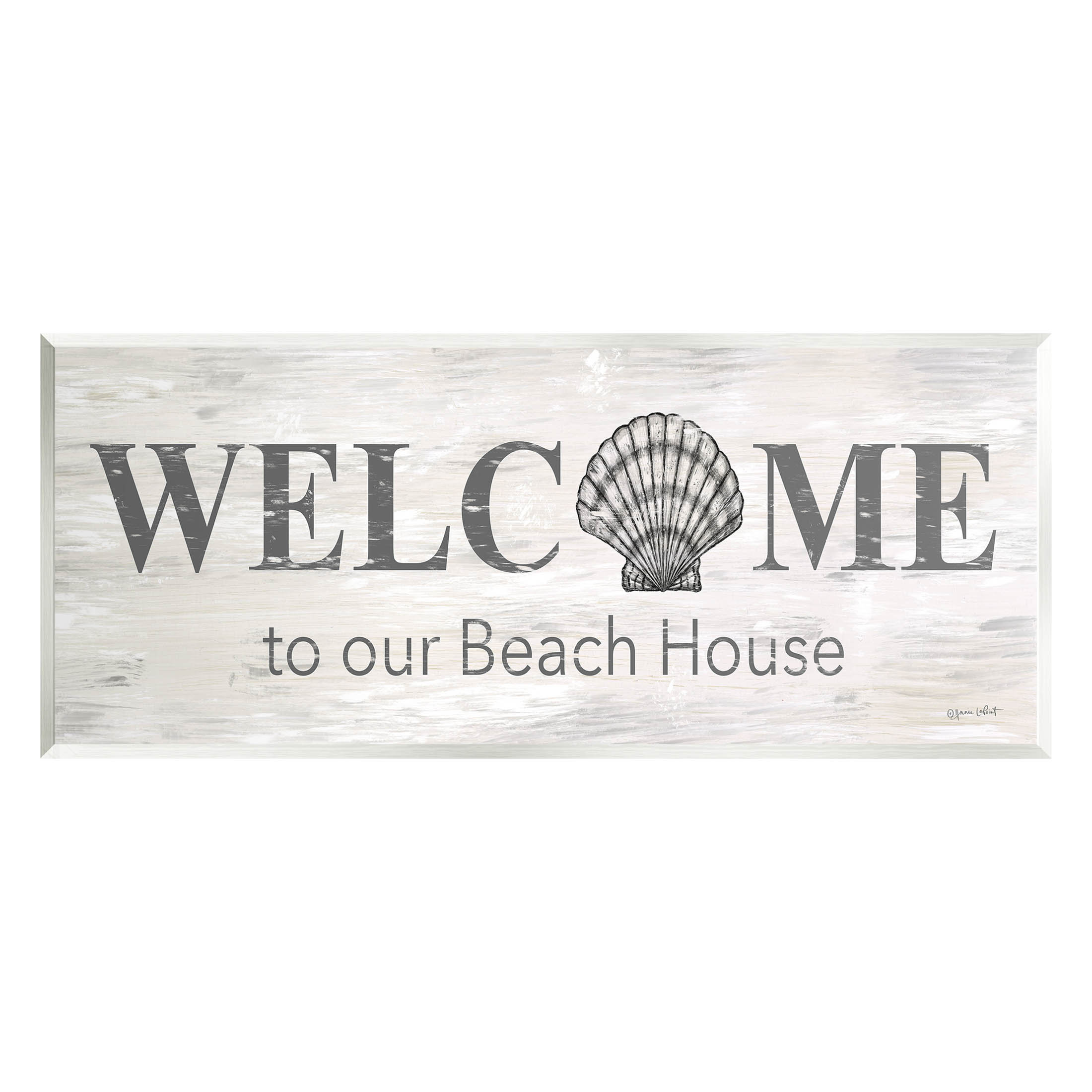 Stupell Industries Welcome Beach House Clam Sign by - Textual Art on ...