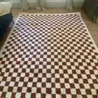 AllModern Walker Checkered Burnt Orange/Cream Shag Area Rug & Reviews ...