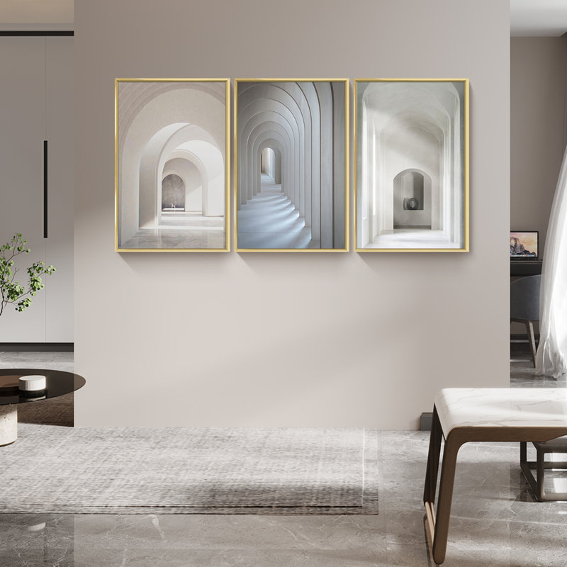 Corrigan Studio® Elegant Aluminum Framed Wall Art - 3 Piece Picture ...