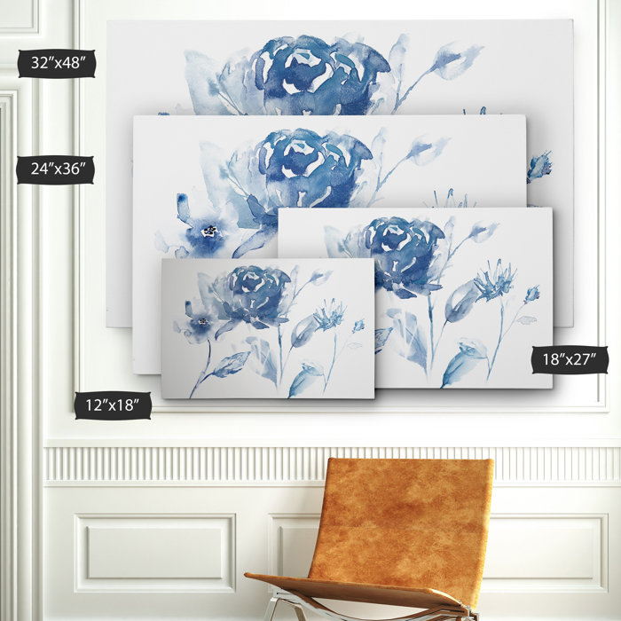 Ebern Designs Translucent Blues I - Wrapped Canvas Print & Reviews ...