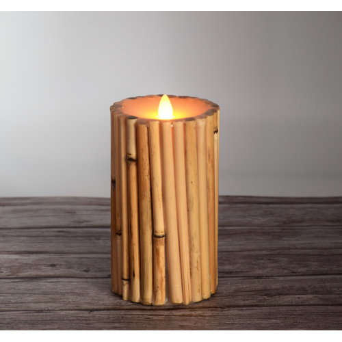 Bayou Breeze Bamboo LED Unscented Flameless Candle & Reviews | Wayfair