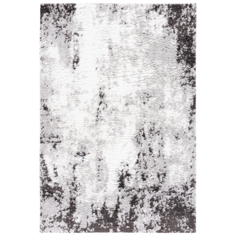 Steelside™ Rosa Flatweave Performance Gray/Dark Gray/White Rug ...