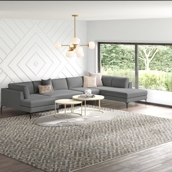 Mercury Row® Defeo 4 - Piece Upholstered Sectional | Wayfair