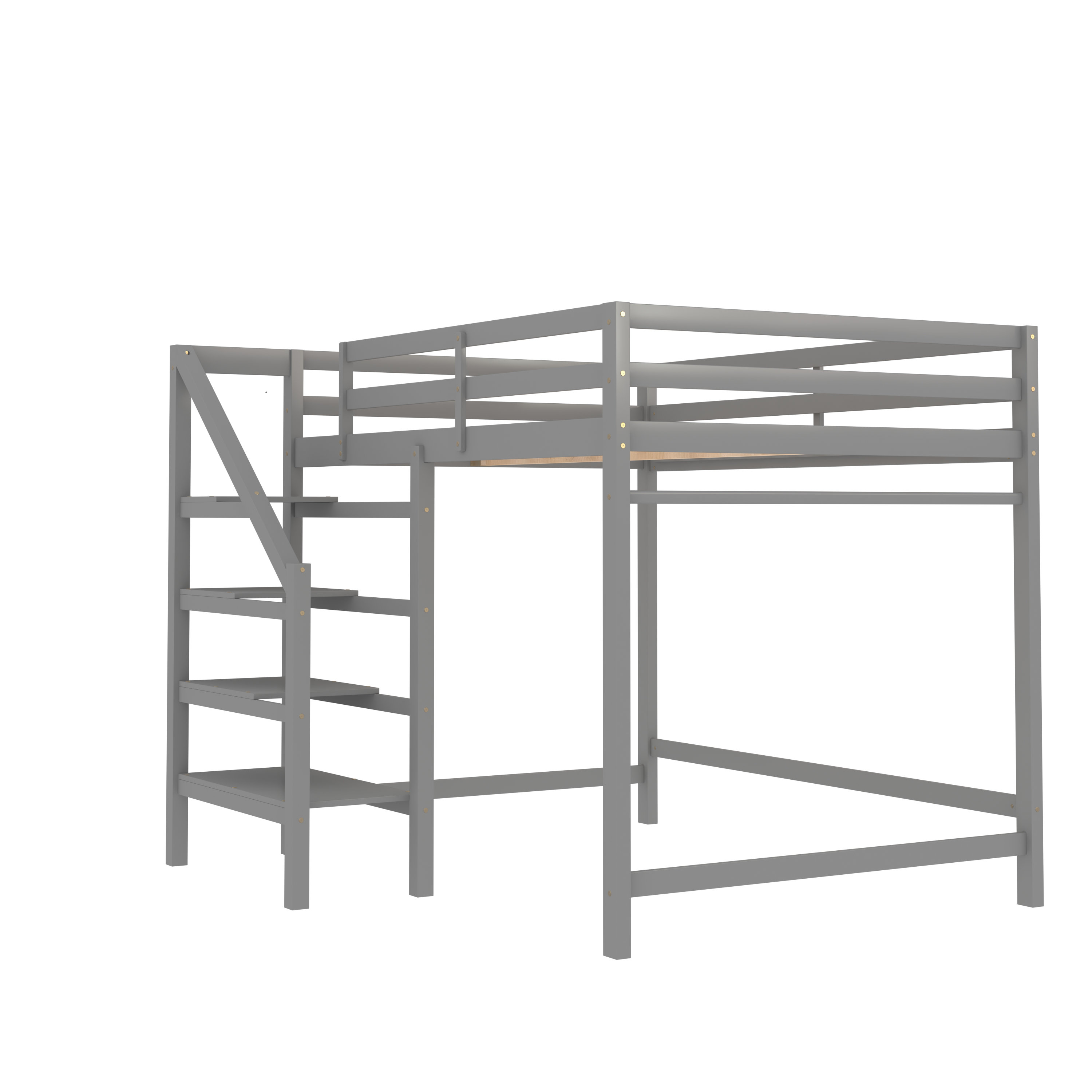 Harriet Bee Hajirah Full Loft Bed with Shelves by Harriet Bee | Wayfair