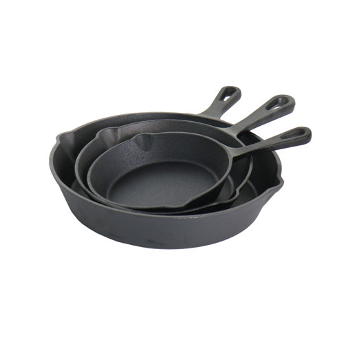 Mega Chef Cast Iron Non Stick 10'' 3 -Piece Frying Pan Set Frying Pan ...