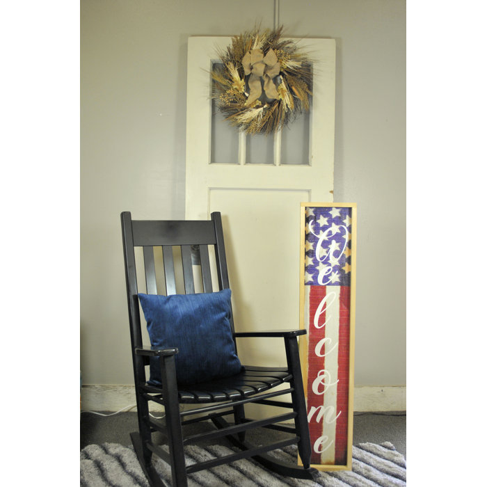 Winston Porter Apollinaris Porch Leaner American Flag Welcome | Wayfair