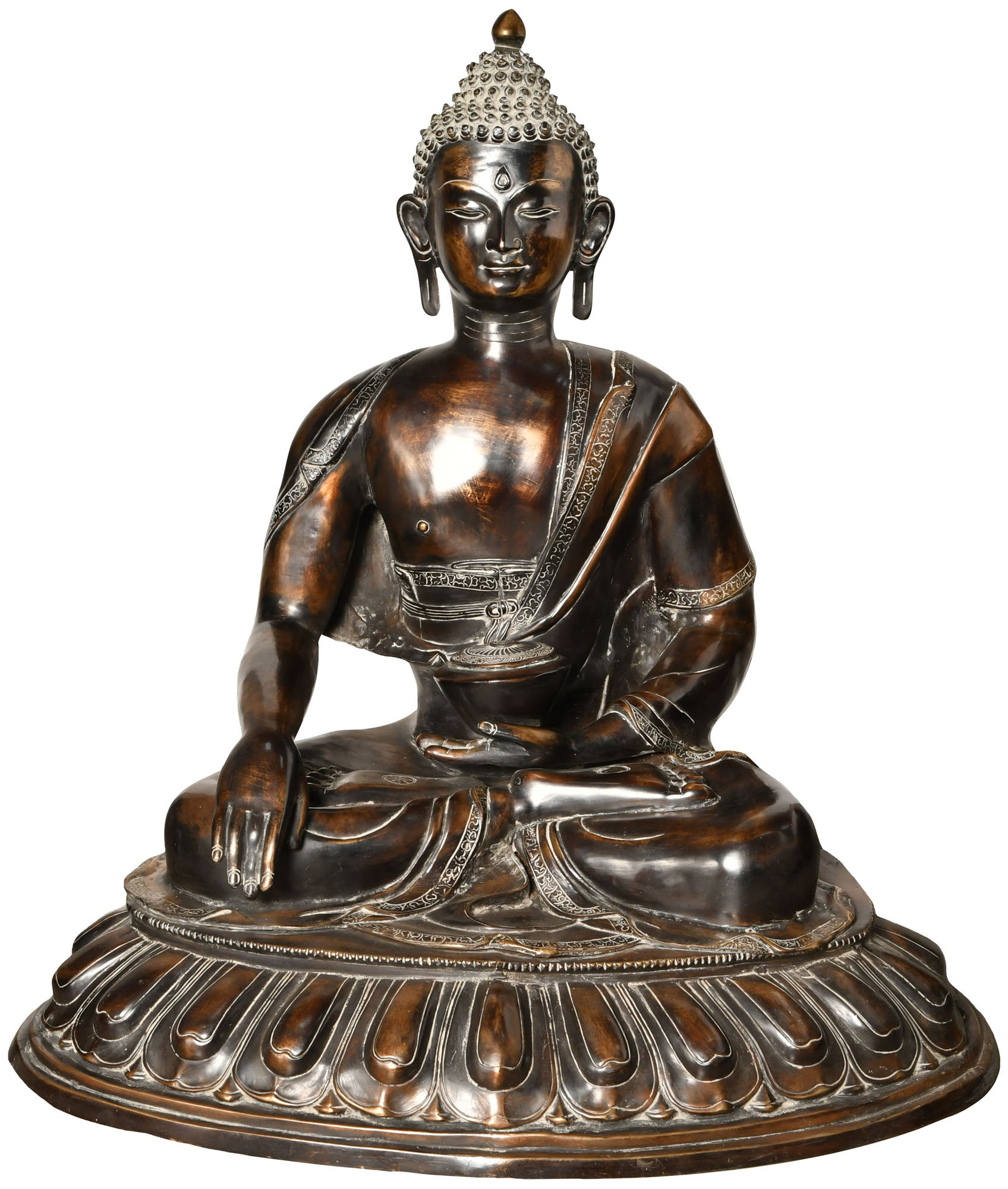 Exotic India Tibetan Buddhist Deity Lord Buddha In Bhumi Sparsha Mudra ...