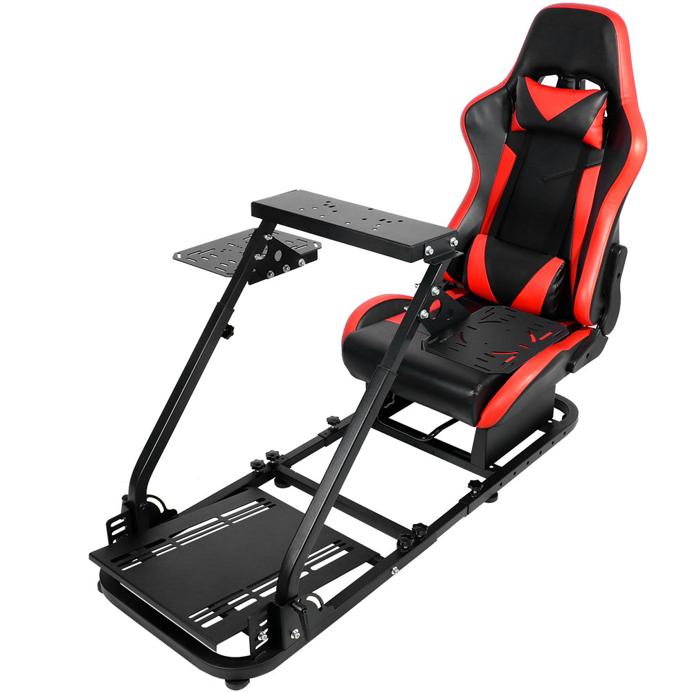 Inbox Zero Flight Simulation Cockpit with Red Racing Seat Fit for ...