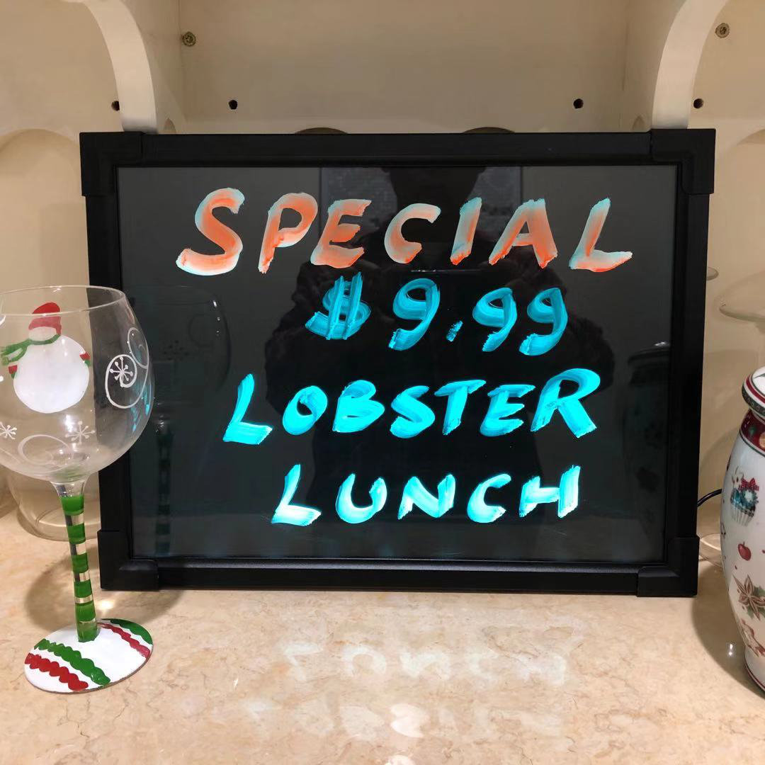 Fixturedisplays® Flashing Illuminated Erasable Neon LED Message Menu ...