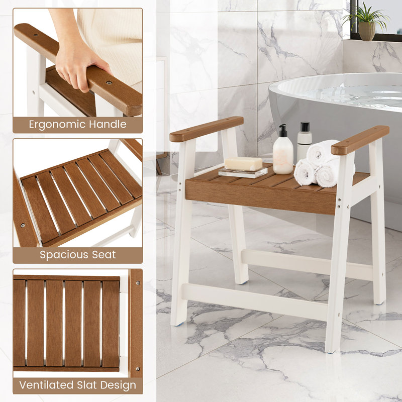 Winston Porter Karrina 23'' W HDPE Shower Bench | Wayfair