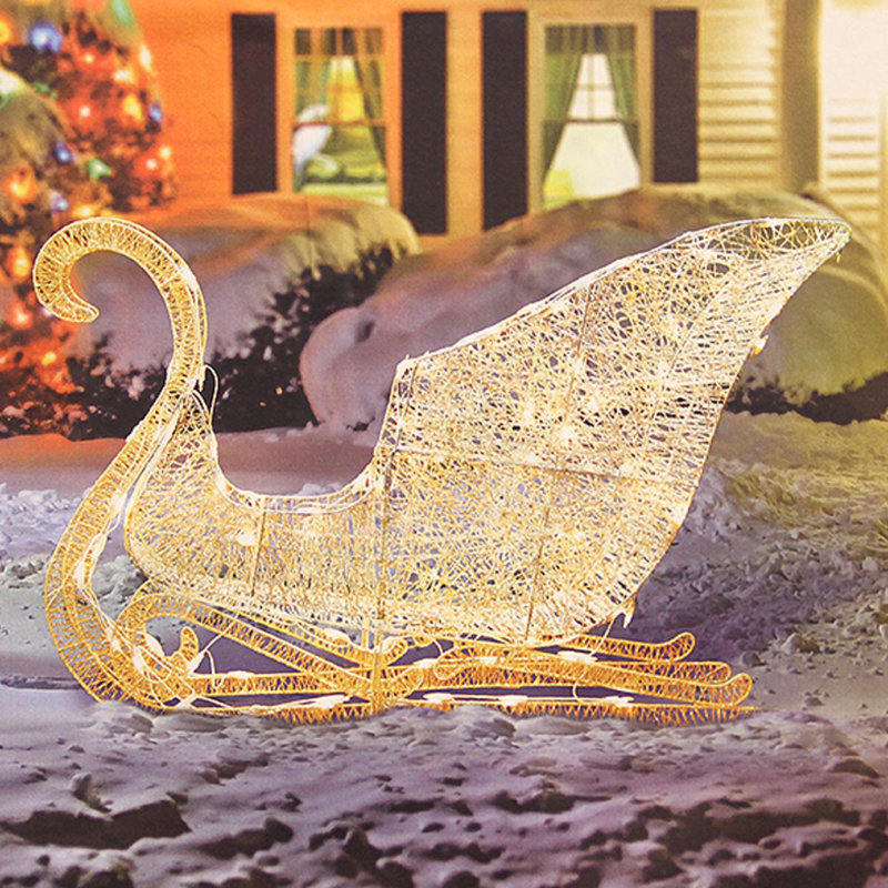 Northlight 41" Lighted Elegant White Glittering Christmas Sleigh ...