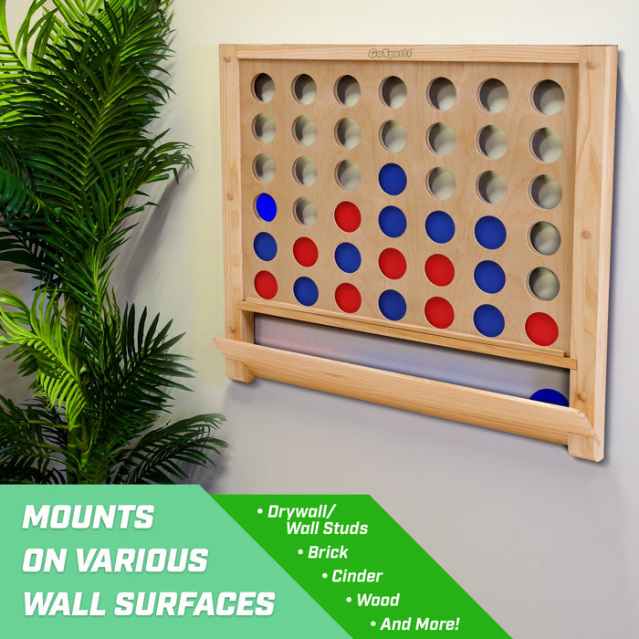 Gosports Wall Mounted Giant 4 In A Row Game - Jumbo 4 Connect Family ...