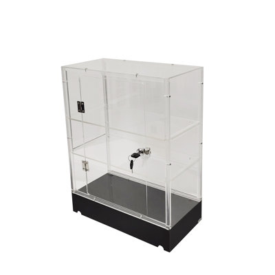FixtureDisplays Clear Cabinet Acrylic Display Removable Shelf Case ...