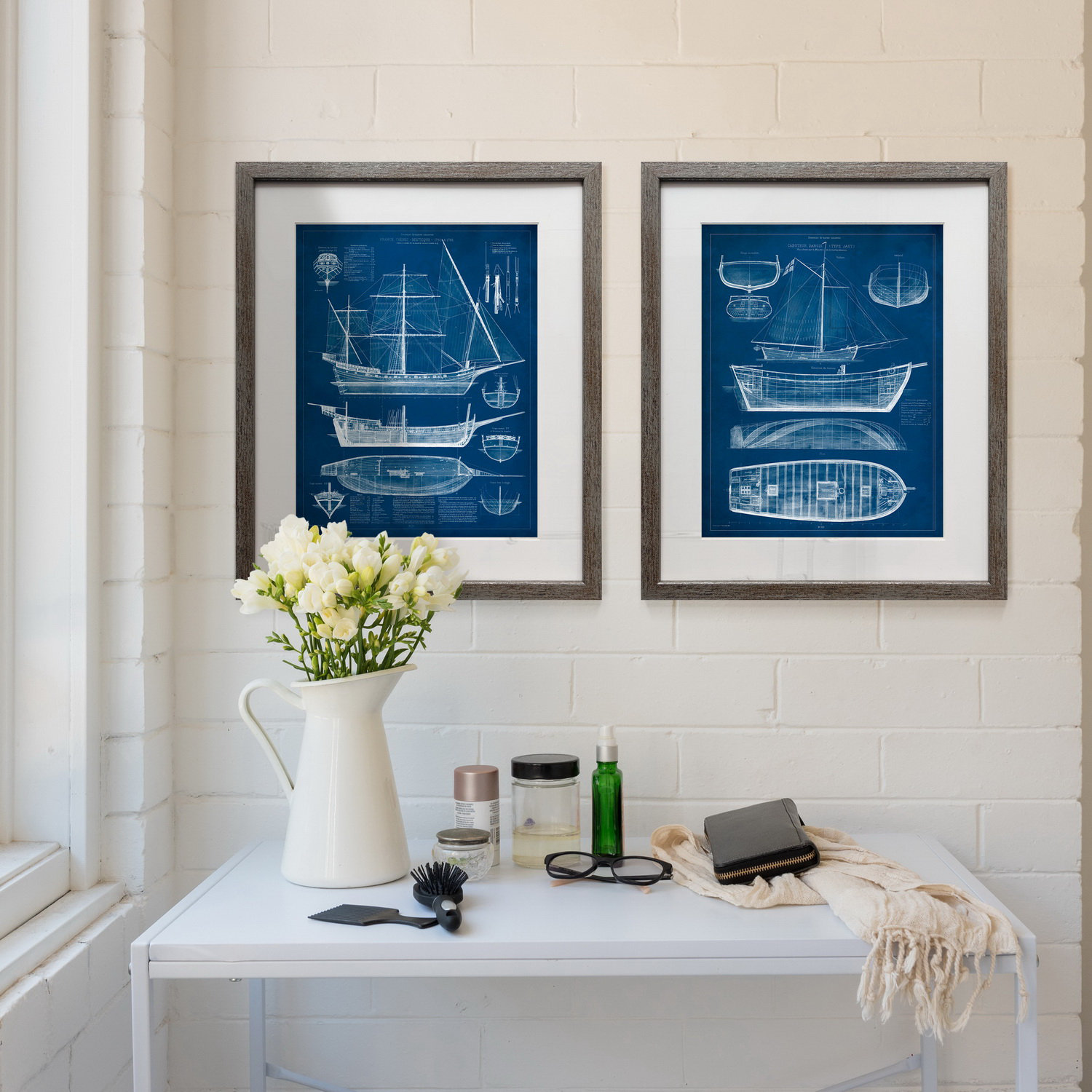 Longshore Tides Antique Ship Blueprint I - 2 Piece Picture Frame Print ...