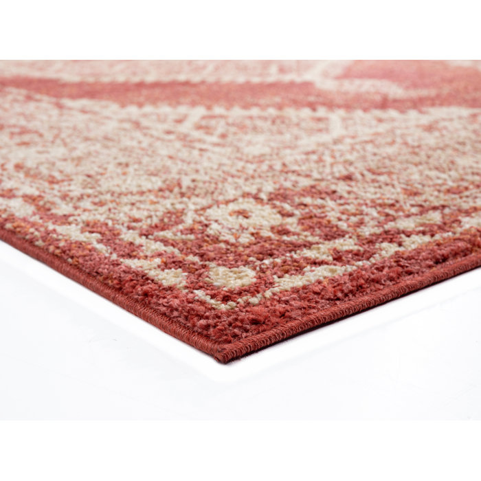 World Menagerie Hicklin Performance Brick Red Rug | Wayfair