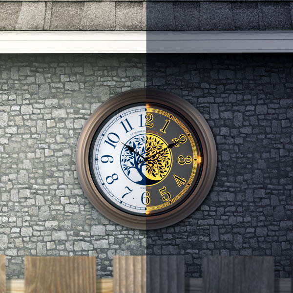 Illuminated-outdoor-clock | Wayfair