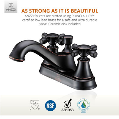ANZZI Major Centerset Faucet 2-handle Bathroom Faucet with Drain ...