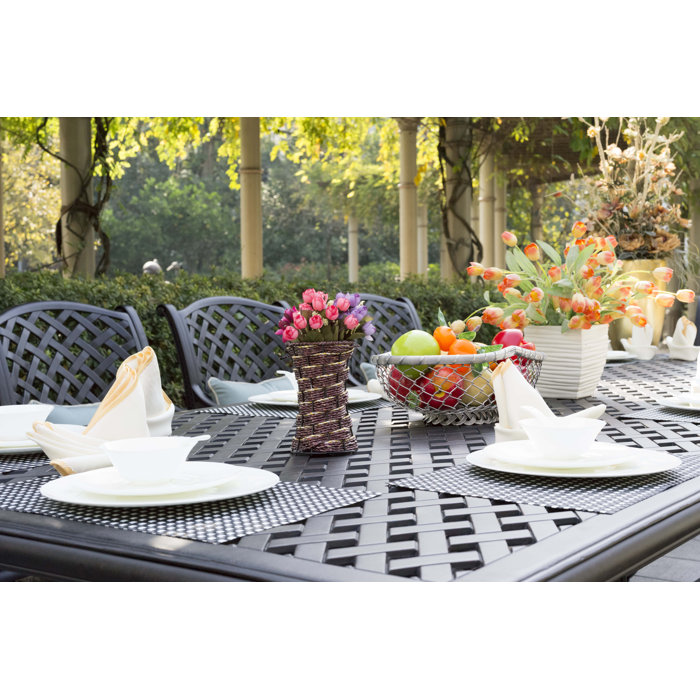Three Posts™ Frazee 11-Piece Patio Dining Set with Cushions and 46 x ...