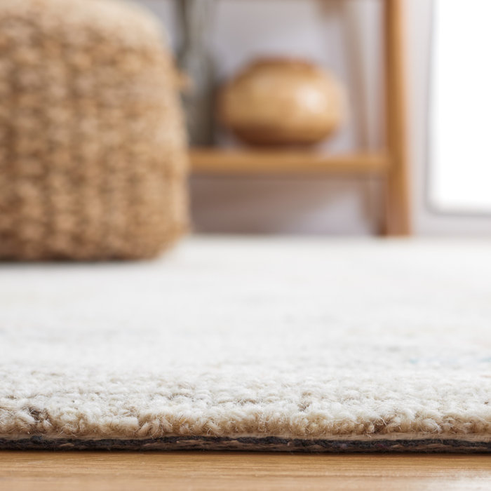 Langley Street Kratzer Handmade Hand Tufted Ivory / Blue Rug | Wayfair