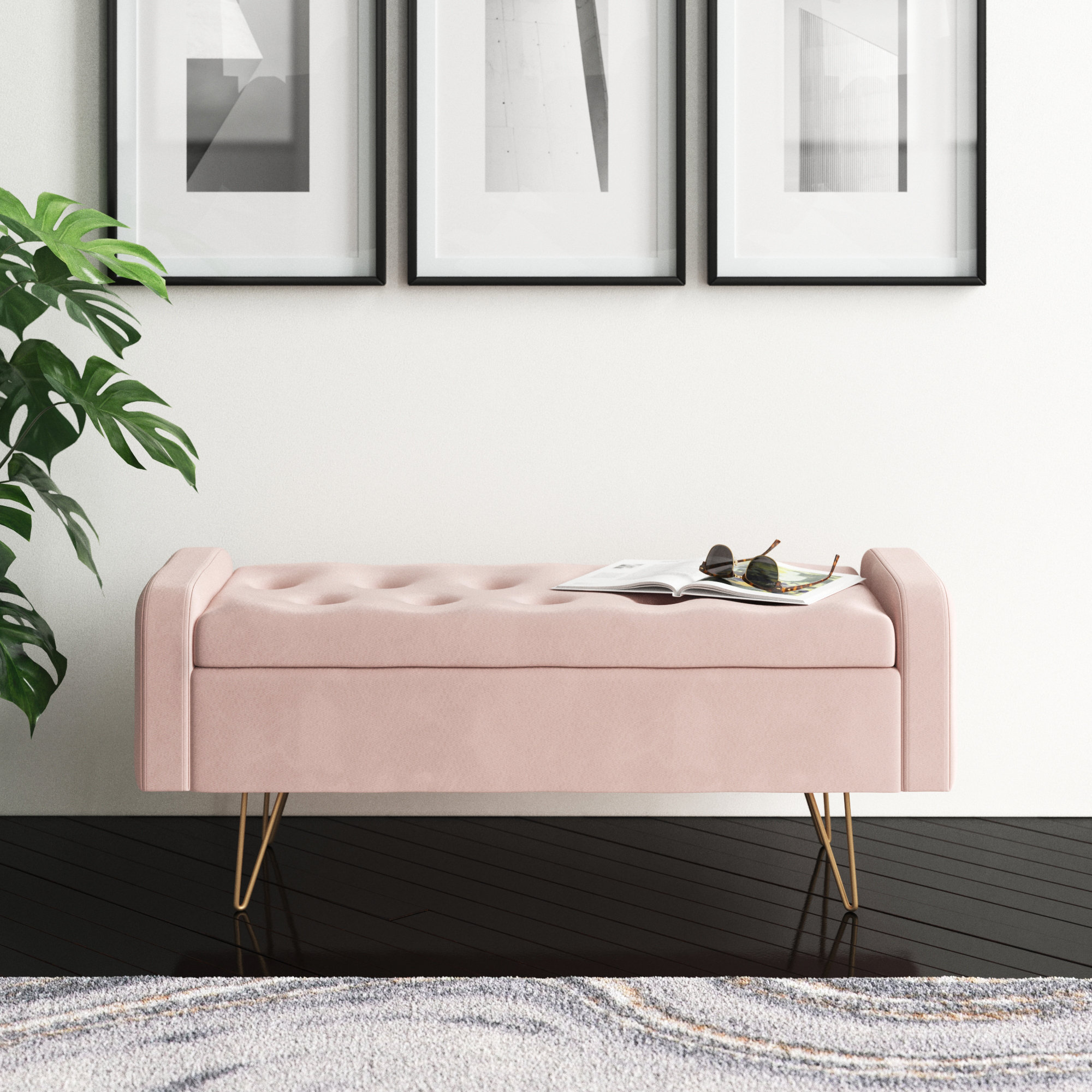 Wade Logan® Hoang Upholstered Flip Top Storage Bench And Reviews Wayfair