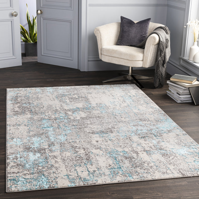 17 Stories Alyse Gray/Teal Rug & Reviews | Wayfair