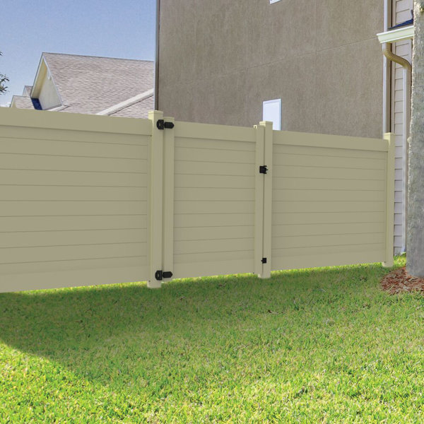Barrette Outdoor Living Horizontal Fence Gray Vinyl Privacy Gate | Wayfair