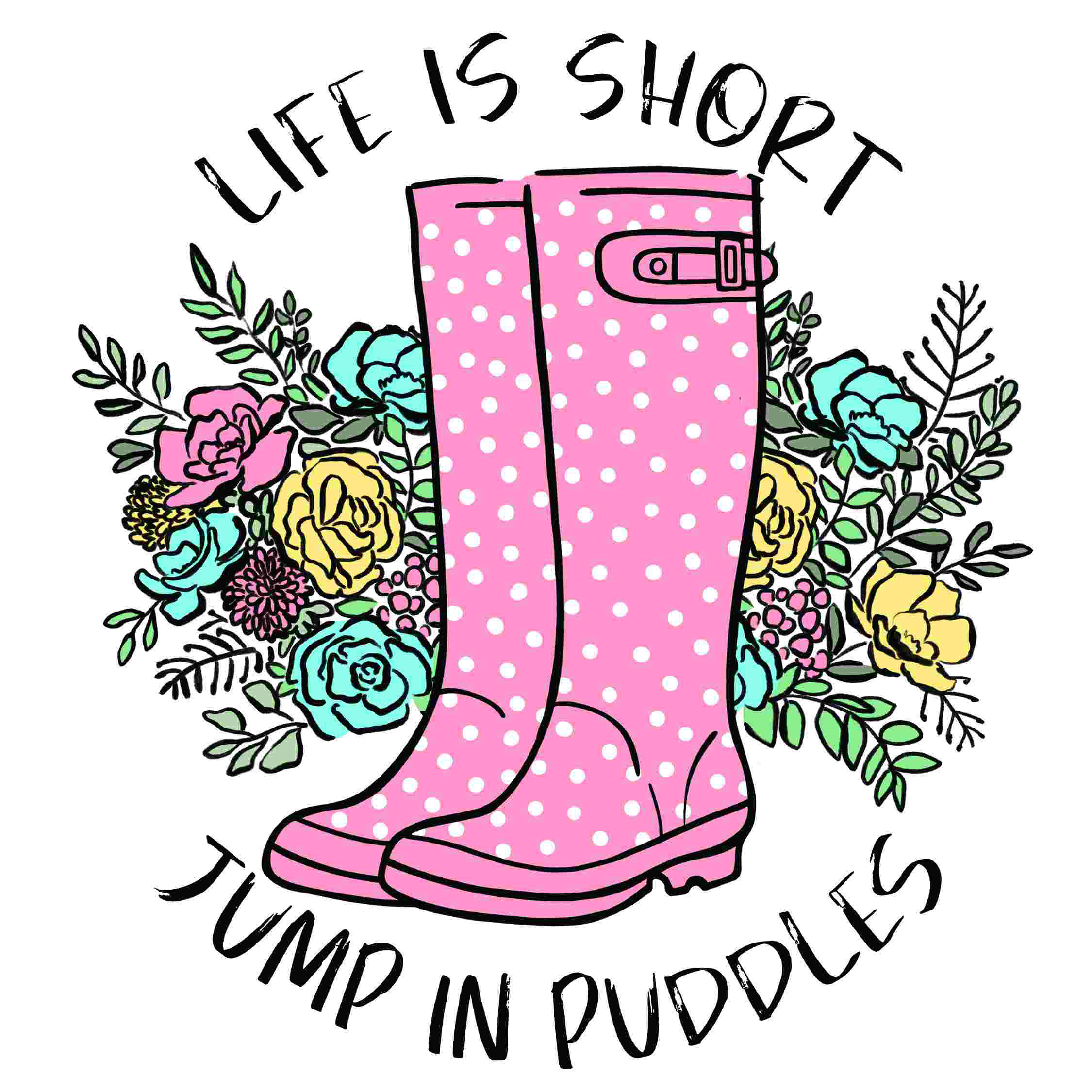 Trinx Rain Boots Jump In Puddles On Canvas Textual Art | Wayfair