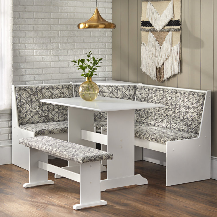 Gracie Oaks Holdingford 5 - Person Pine Solid Wood Breakfast Nook ...