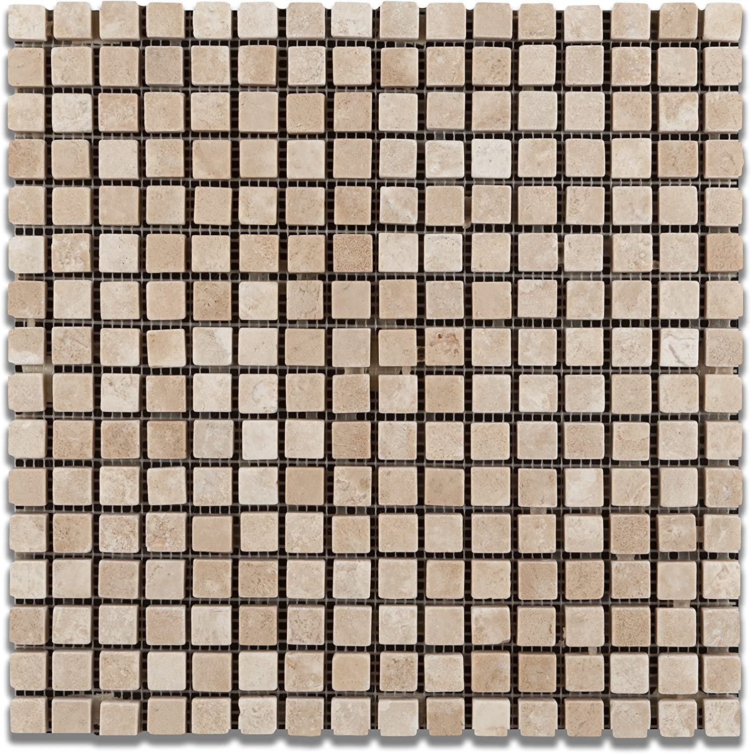 Stone & Tile Shoppe, Inc. Travertine Grid Mosaic Wall & Floor Tile ...