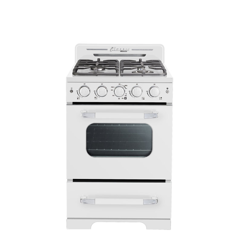 Unique Classic Retro 24" 4 burner 2.9 cu. ft. Freestanding Gas Range ...