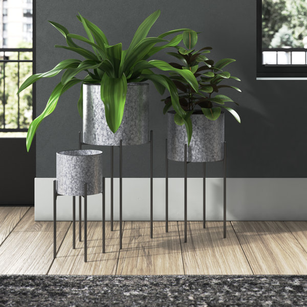 Trent Austin Design® Set Of 3 Round Galvanized Metal Buckets With X ...