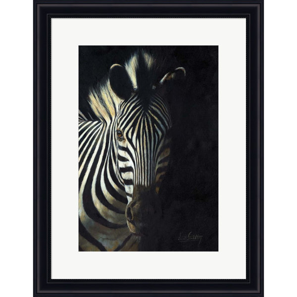 Ivy Bronx Zebra Fade To Black by - Picture Frame Graphic Art | Wayfair