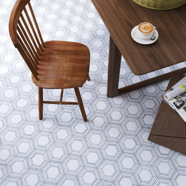 Supreme Tile Interspace Natural Stone Honeycomb Marble Look Mosaic Wall ...